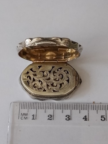 Silver Vinaigrette Hallmarked B/Ham 1876. Makers Mark GU. Blank ...