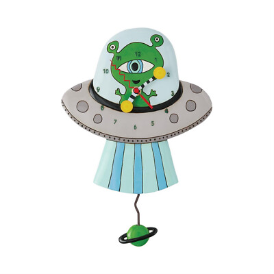 Allen Designs 6016850 Alien in UFO Time Traveler Pendulum Wall Clock 9. ...