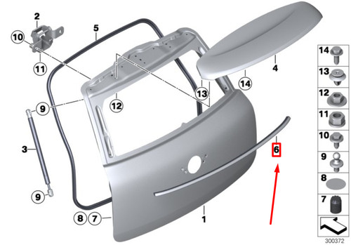 NEW MINI COUNTRYMAN R60 TRUNK LID TRIM STRIP 9810473 51139810473 ...