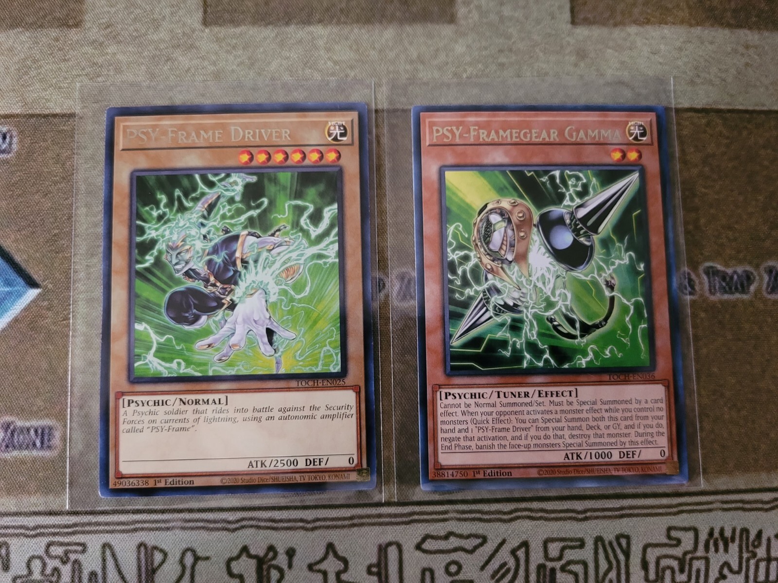 YUGIOH TCG PSY-FRAMEGEAR GAMMA + PSY-FRAME DRIVER TOCH RARE 1ST EDITION ...