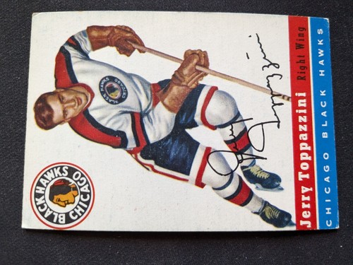 1954-55 Topps Hockey Card # 21 Jerry Toppazzini - Chicago Black Hawks ...