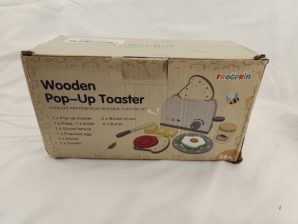 Wooden Kitchen Toys, Pop-Up Toaster for Kids Play Kitchen, Bread Toy ...
