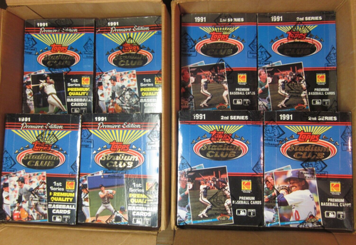 1991 Topps Stadium Club Baseball Boxes Series 1 & 2(From Sealed Case ...