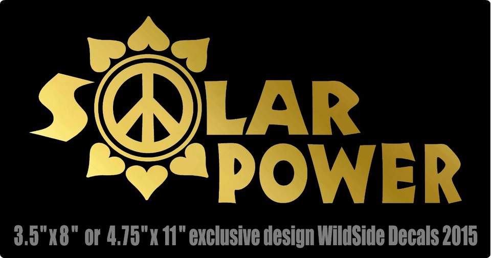 Solar Power Decal Environmental Peace Sunflower Car Window Vinyl ...