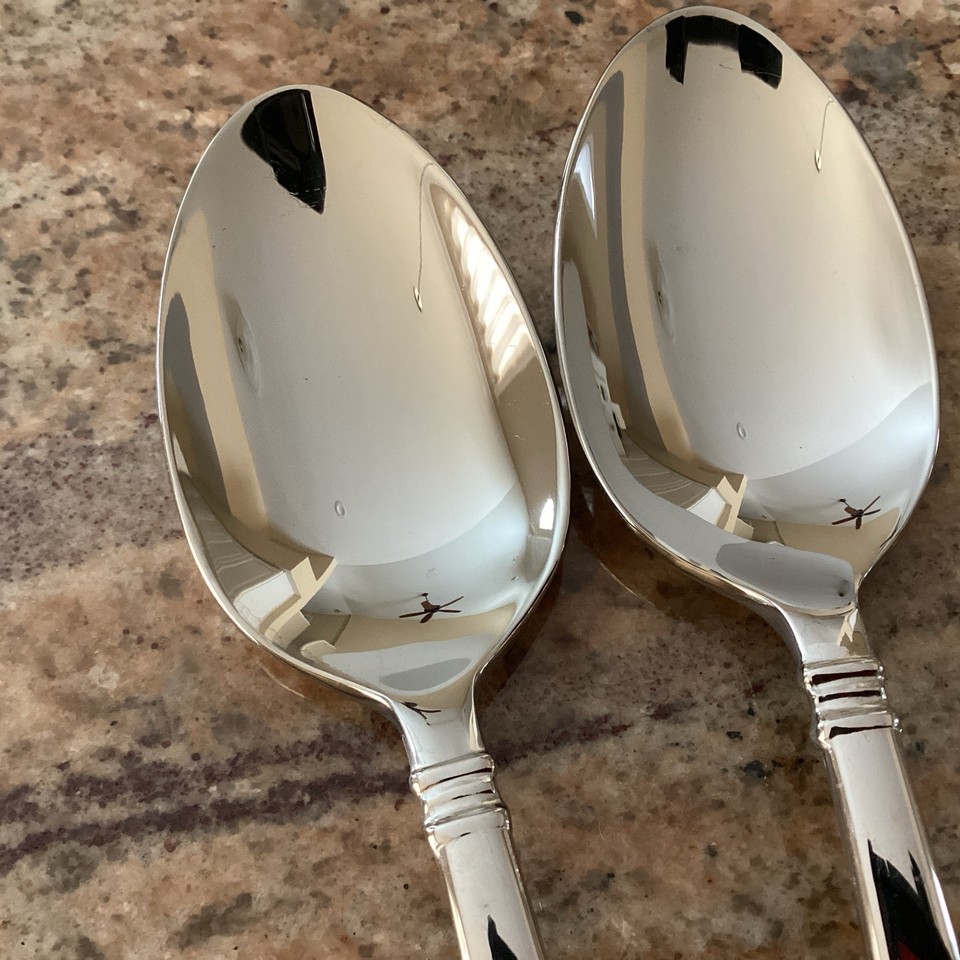 ETERNAL Lenox Stainless Set of 2 Large Soup Spoon Korea 18/8 Flatware ...