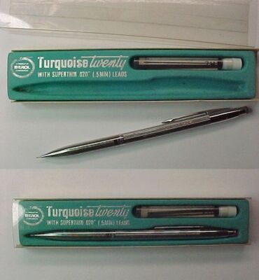 Original Berol Turquoise Twenty W/Superthin .020" 0.5mm Lead Pencil ...