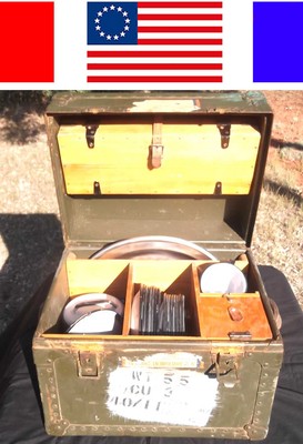 1944 VINTAGE WWII MILITARY OFFICER'S FIELD MESS KIT Army Navy Marines ...