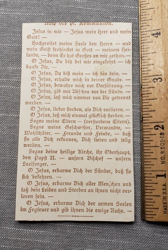 Vintage Antique Catholic Jesus German Prayer Card H96 | eBay