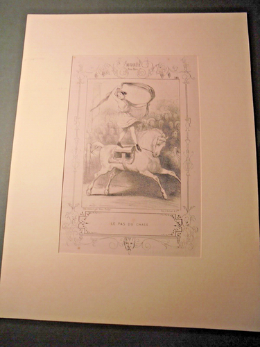 1860c gravure LE PAS DU CHALE cirque circus circo kunstreiter 33x25 ...