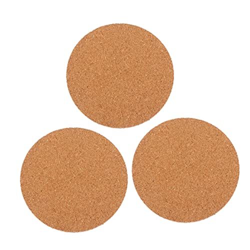 3pcs Flower Pot Mat Potted Plants Cork Coasters Round Planter Wood ...