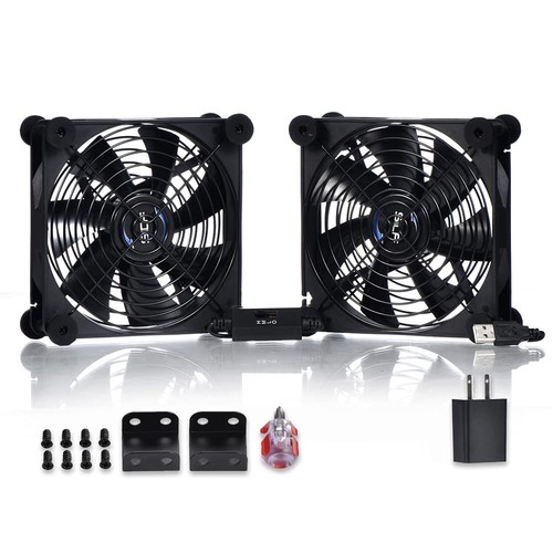 Dual 140mm USB Speed Control Fan, 5V Portable Cooling Fan for Flat ...