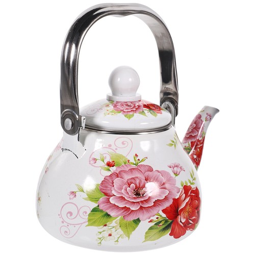 Enamel Kettle Floral Pattern Tea Kettle Stovetop Decorative Teapot Tea ...