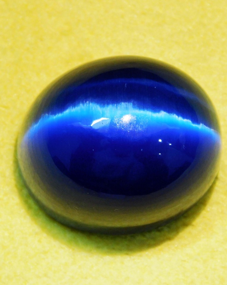 121.00 Ct Natural Chrysoberyl Blue Cats Eye Oval Cabochon Cut Loose ...