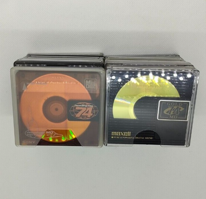 MD Mini Discs 74min 20pcs Bulk Lot Used TDK SONY Maxell Victor AXIA ...
