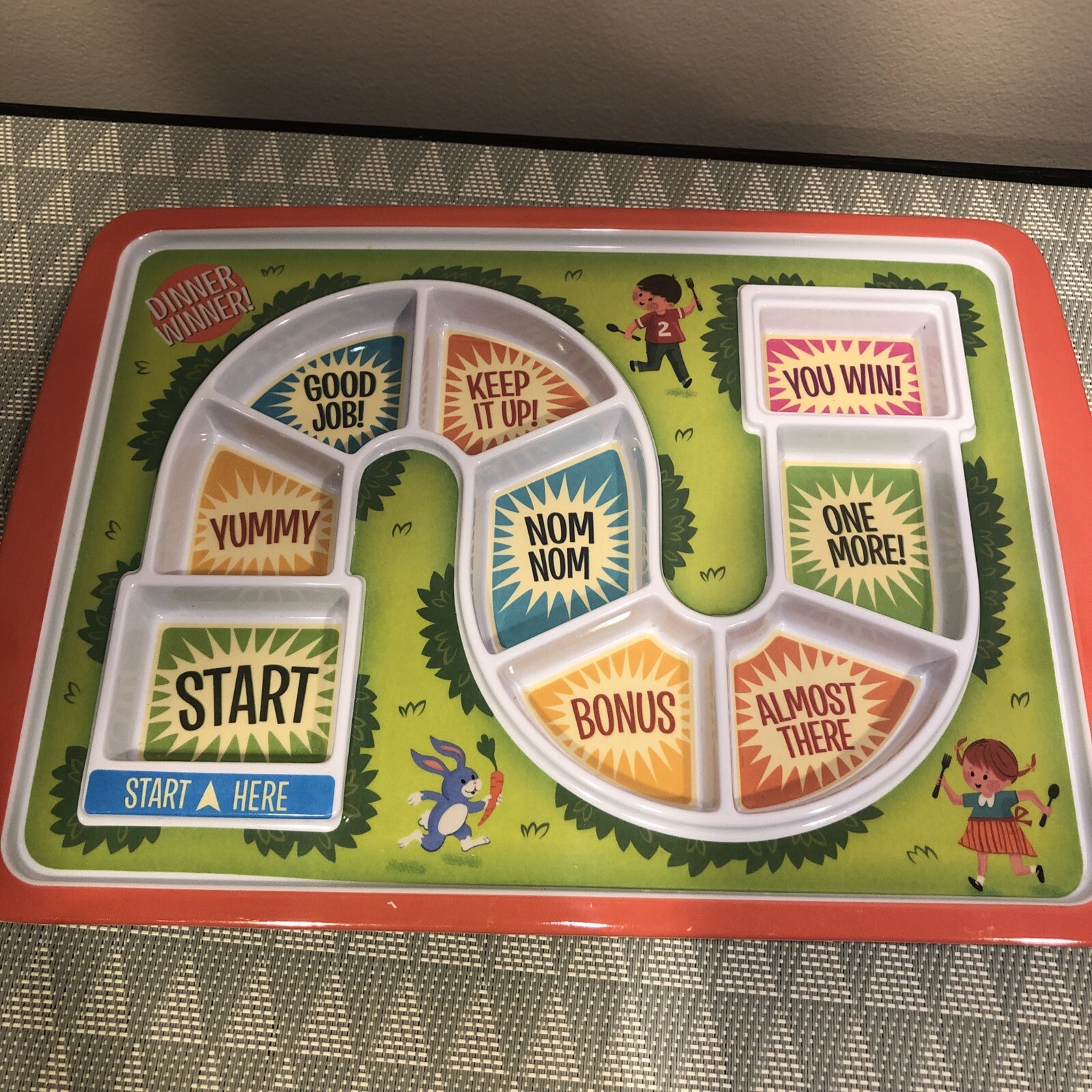 Fred and Friends Dinner Winner Kids Plate Game Tray Fussy Picky Eaters ...