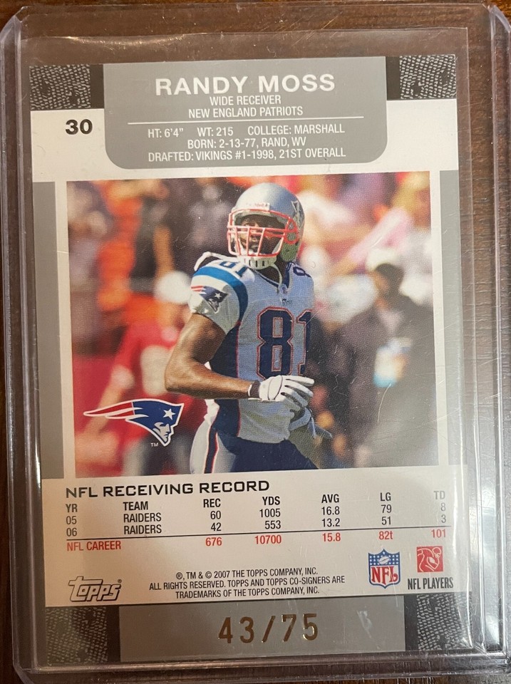 07 Topps Co-Signers Calvin Johnson/Randy Moss Hyper Silver Green #/75 ...