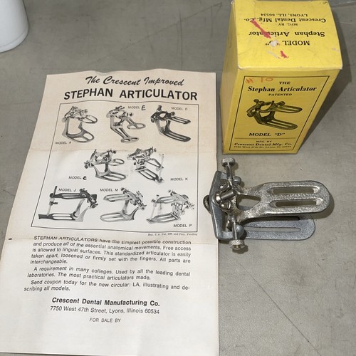 Vintage Crescent Dental MFG Stephan Articulator Model D Dentist ...