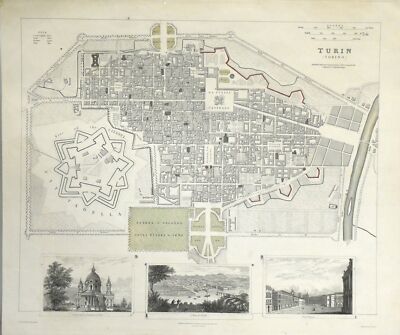 MAP OF TURIN FROM MAPS MODERN AND ANCIENT / 1830 #290146 | eBay