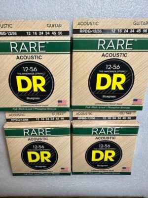DR Rare Acoustic Guitar Strings 12-56 Bluegrass RPBG-12/56 (4 Pack) | eBay