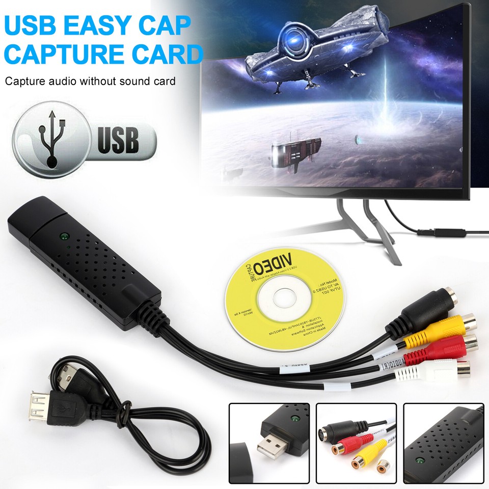 USB 2.0 Audio Video VHS to DVD VCR PC HDD Converter Adapter Digital ...