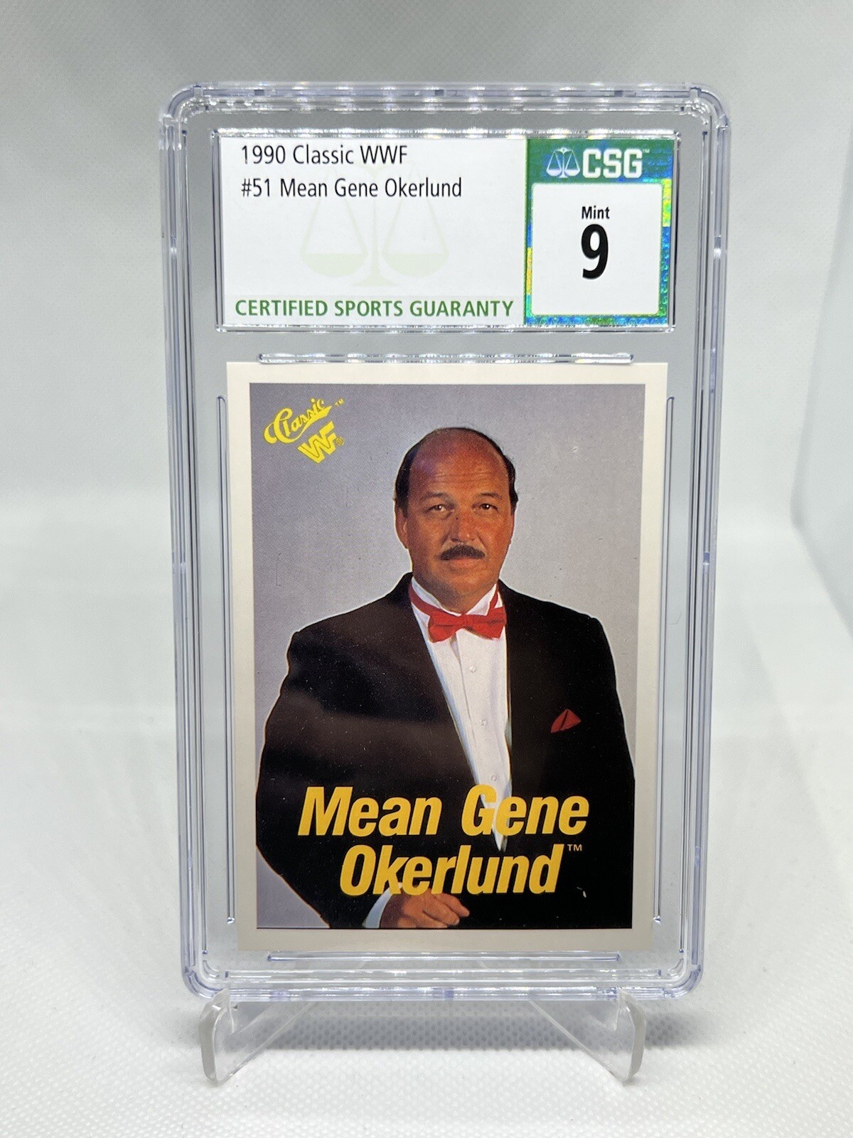 1990 Classic WWF #51 Mean Gene Okerlund CSG 9 MINT | eBay