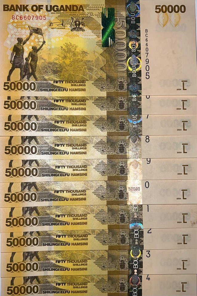 HALF MILLION UGANDA Shillings - NEW 2024 Banknotes, UNC - 10 x 50000 ...