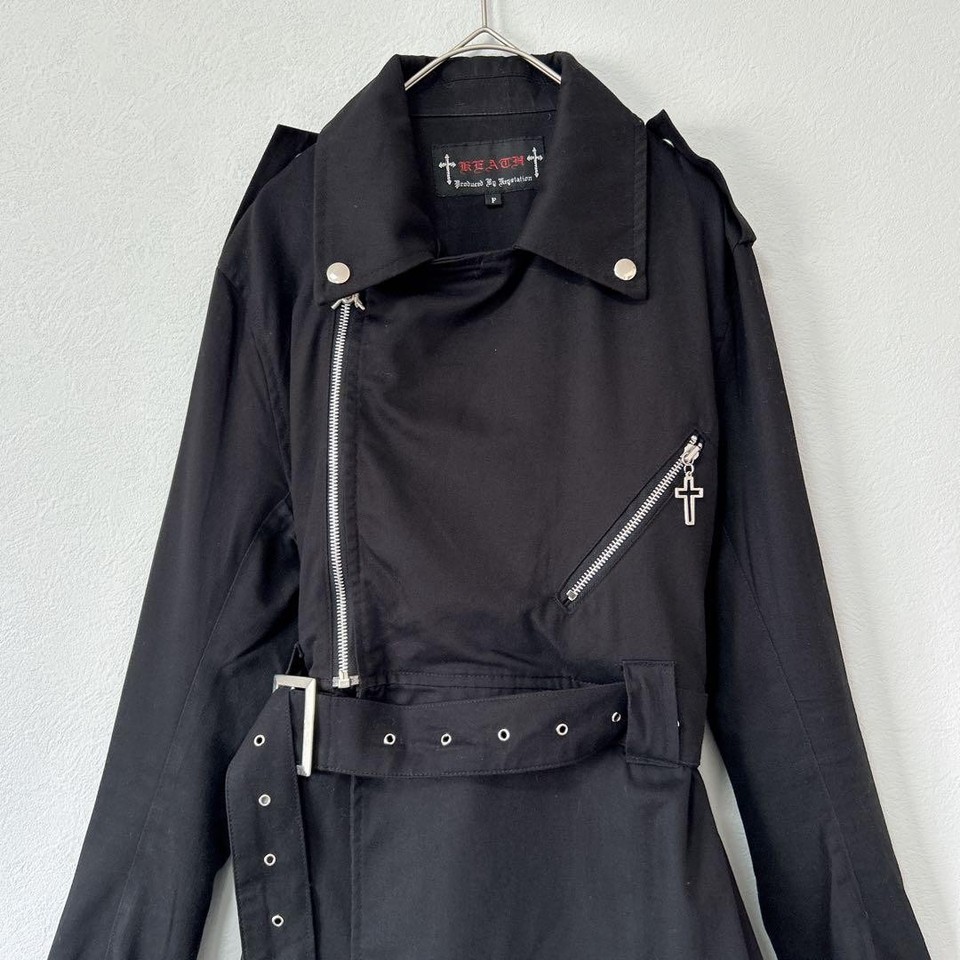 REACH Produced by Keystation Black Web Coat Free Size Vintage Condition ...