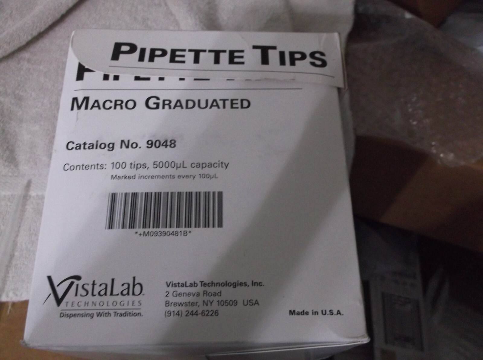 VistaLab Technologies 9048 Macro Graduate Pipette Tips 5000uL - Box of 100 - NEW | eBay