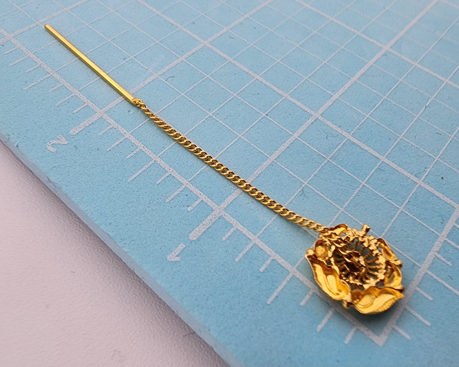 20k .833 Gold Red Enamel Cannetille India Threader Earrings Au 2302 | eBay