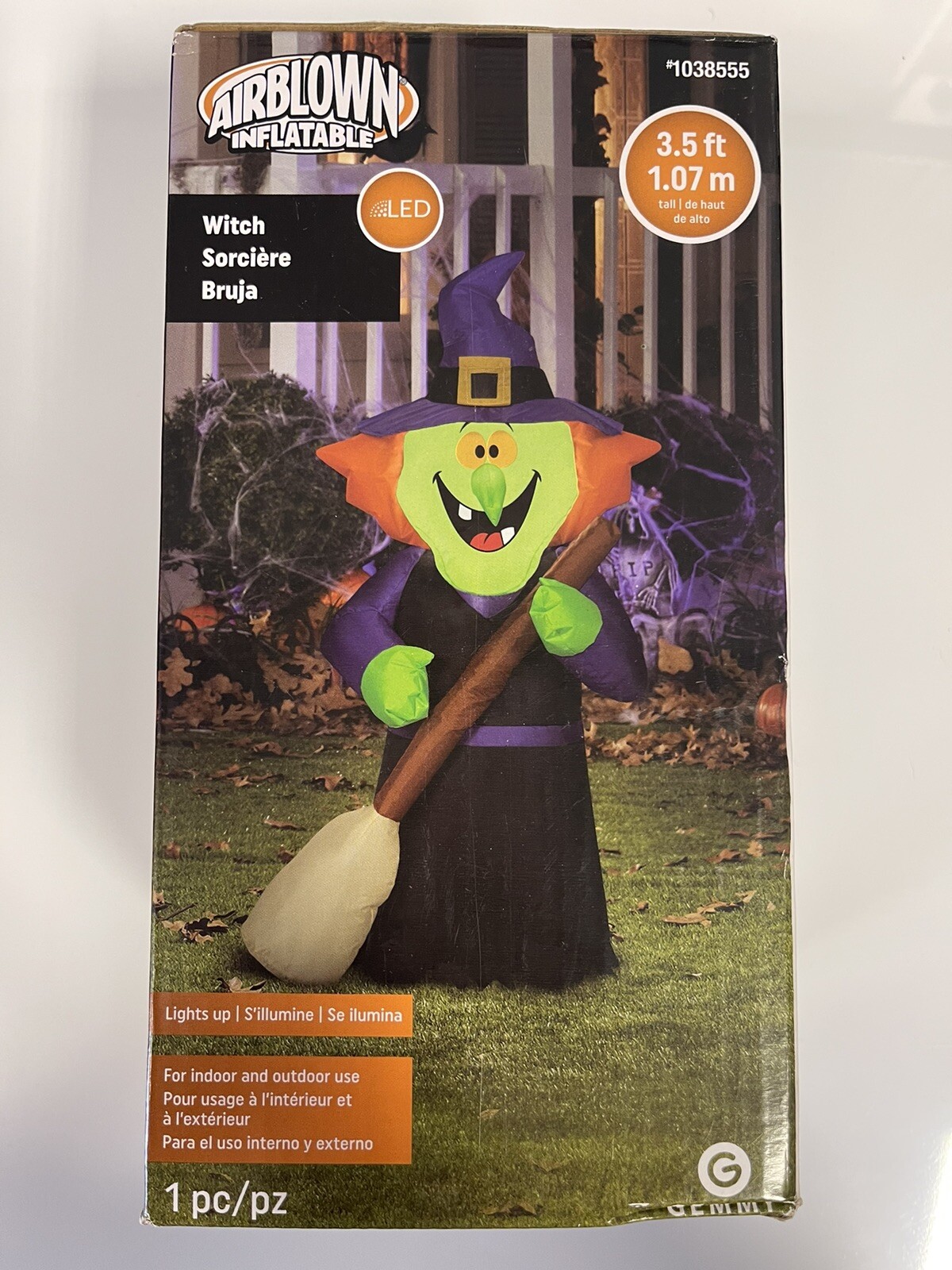 Halloween Airblown Inflatable Witch Light Up Decoration 3.5 ft | eBay
