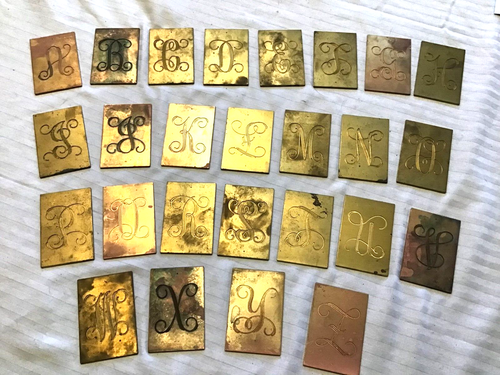 New Hermes Triple Line Script Brass Engraving Font Set | eBay