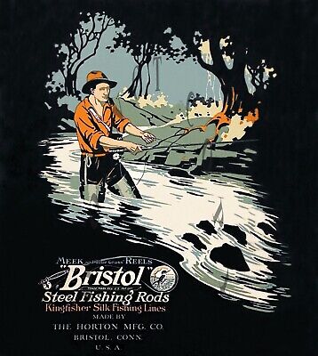ANTIQUE 8X10 FISHING REPRO PHOTOGRAPH PRINT BRISTOL ROD COMPANY ...