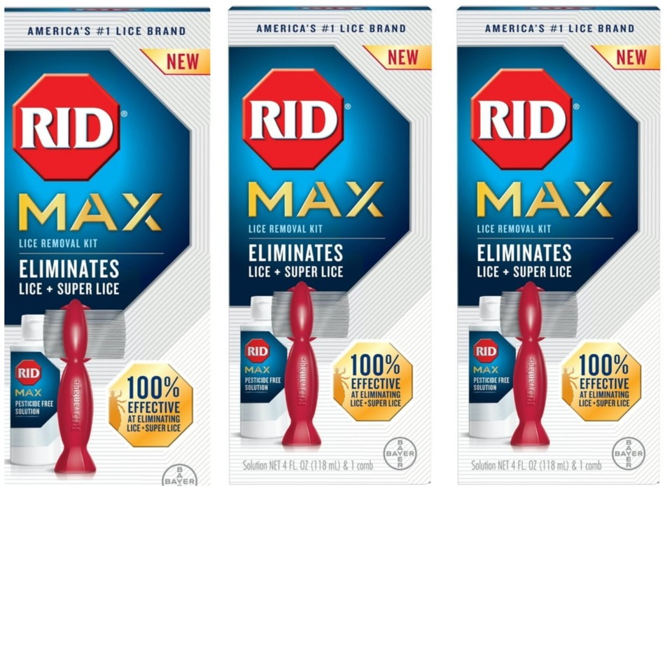 LOT OF 3 - RID MAX LICE REMOVAL KIT 4 fl. oz. with Comb | eBay