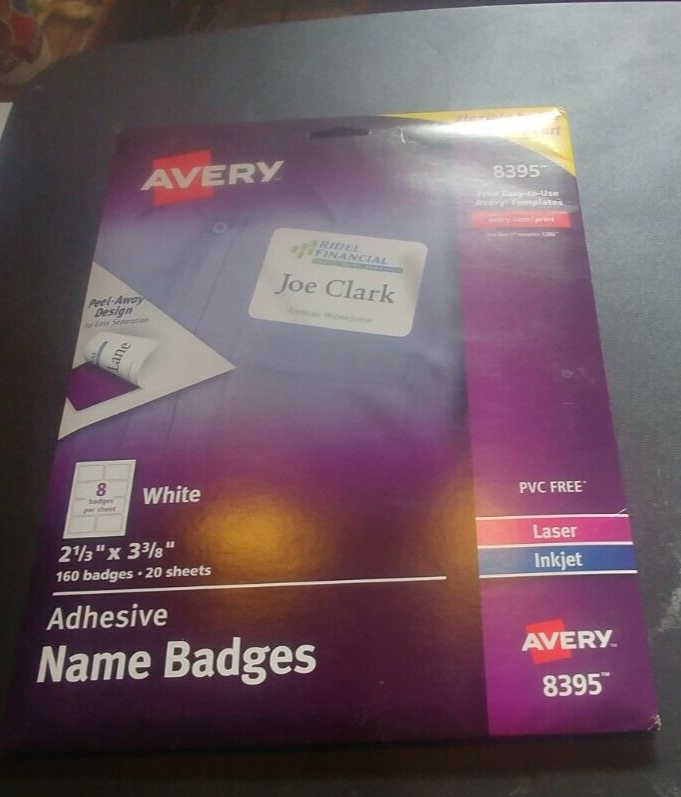 Avery Dennison Ave-8395 Name Badge Label - 2.33" Width X 3.37" Length ...