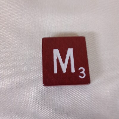 Scrabble Deluxe Edition 1977 Letter Tile M Maroon Red | eBay