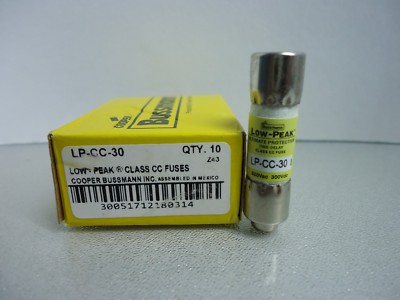New Lot Bussmann LP-CC-30 LPCC 30 Amp Fuses Low Peak Class CC 600V NIB ...