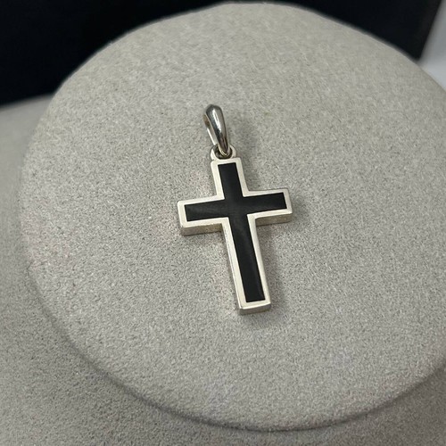 Authentic DAVID YURMAN Maritime Anchor Amulet Sterling Silver and Black ...