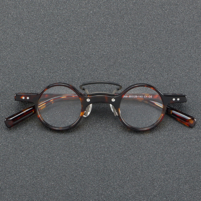 Luxury Acetate Design Eyeglass Frames Round Retro Spectacles Japanese ...