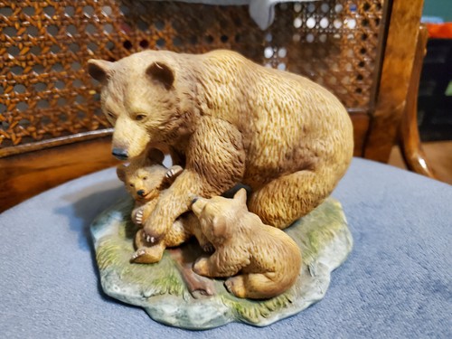 Homco Home Interiors Curious Cubs Porcelain Figurine Brown Bears #1435 ...