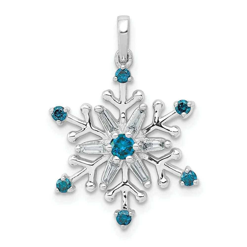 Blue Diamond Snowflake Necklace