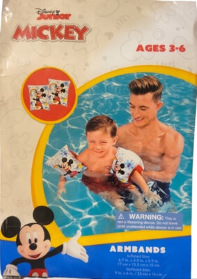 Disney Junior Mickey Mouse Inflatable Swim Arm Bands Floaties Pool ...