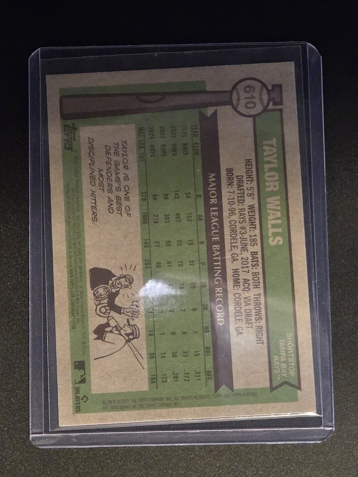 2025 Topps Heritage High Number Taylor Walls Blue Sparkle Rays #610 | eBay