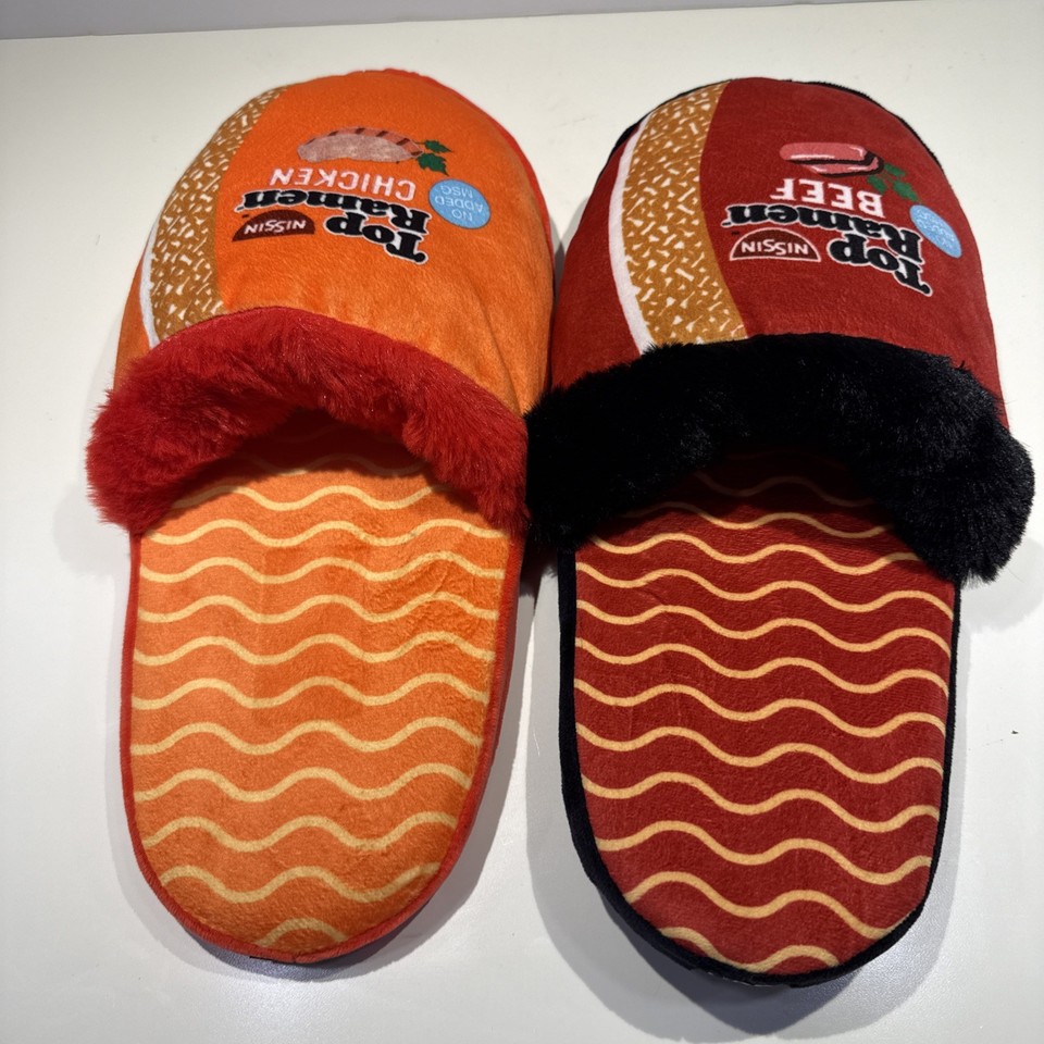 Unisex Slide On Shoes RARE RAMEN NOODLE SOUP SLIP ON ORANGE Slippers Sz ...