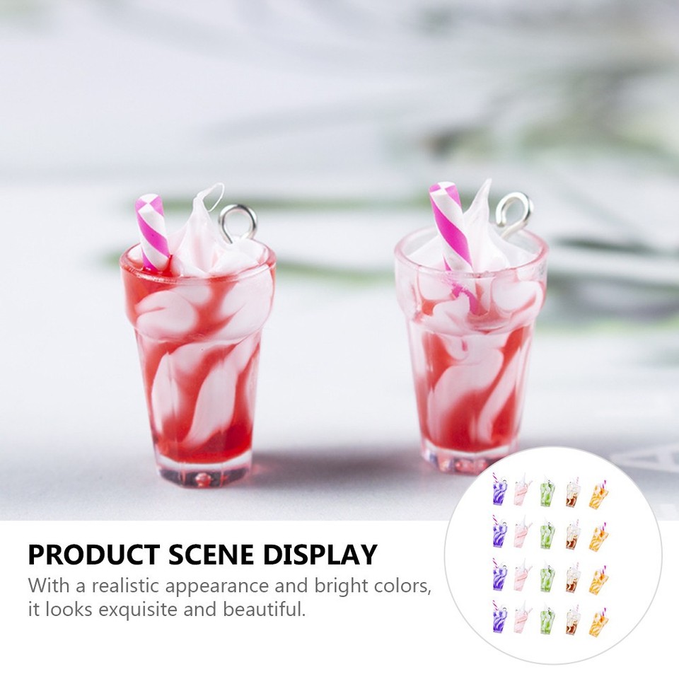 20 Pcs Ice Cream Cup Charms Trendy for Jewelry Making Cute Mini Key ...