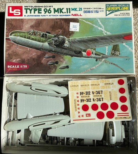 LS 1/72-SCALE MITSUBISHI G3M1 NELL TYPE 96 Mk.11 Mk.21 ATTACK BOMBER ...