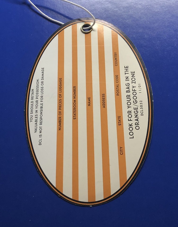 Disney Cruise Line Luggage Tag DCL Goofy Luggage Tag Goofy Disney Bag ...