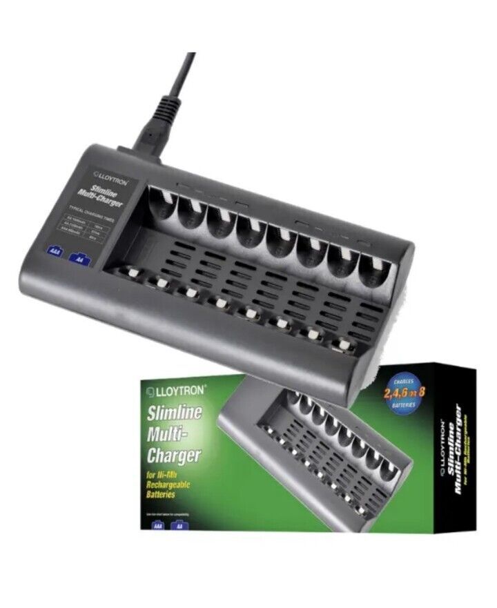LLOYTRON AC MAINS BATTERY CHARGER FOR AA AAA & 9V PP3 BATTERIES UK PLUG ...