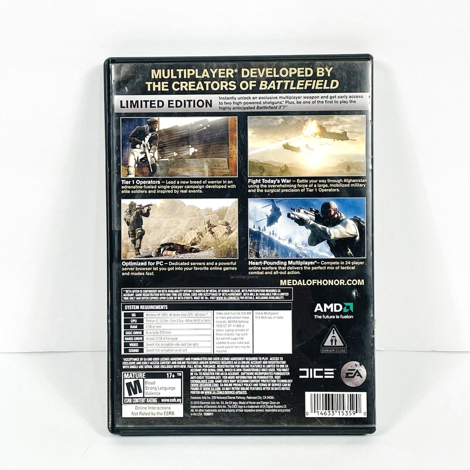 Medal of Honor Limited Edition PC DVD-ROM Software Video Game ...