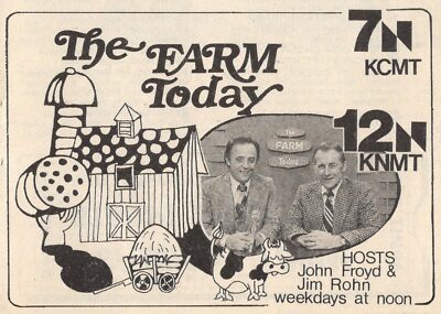 1978 KCMT TV AD~THE FARM TODAY JOHN FROYD & JIM ROHN Alexandria ...