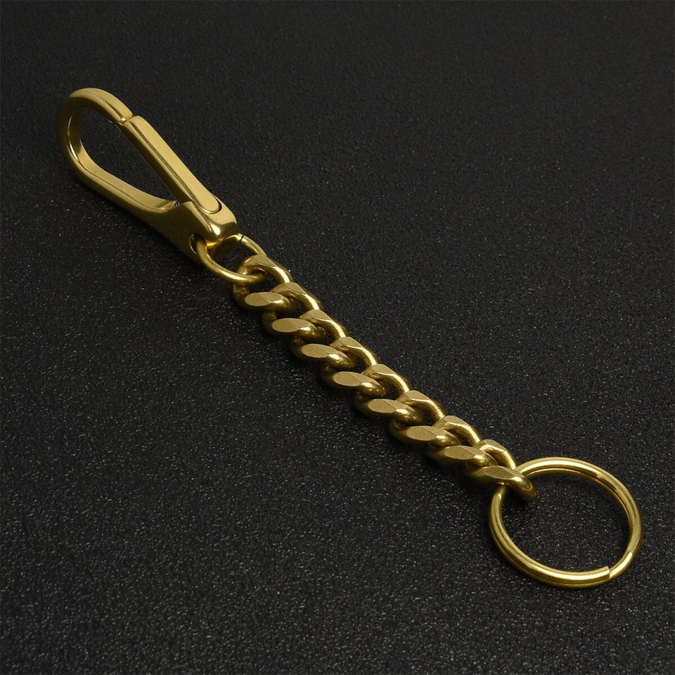 Solid Brass Quick Release Key Chain U Hook Clip Keyring Split Ring | eBay